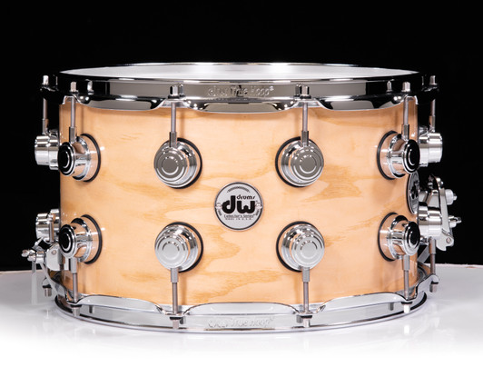 DW Collector's Series Mapa Burl Veneer 8x14 Snare Drum Sky Blue Burst ...