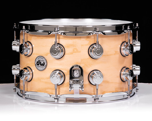 DW Collector's Series Mapa Burl Veneer 8x14 Snare Drum Sky Blue Burst ...