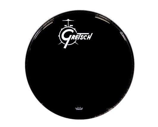 Gretsch Logo Ebony 24" Bass Drum Head - CymbalFusion.com