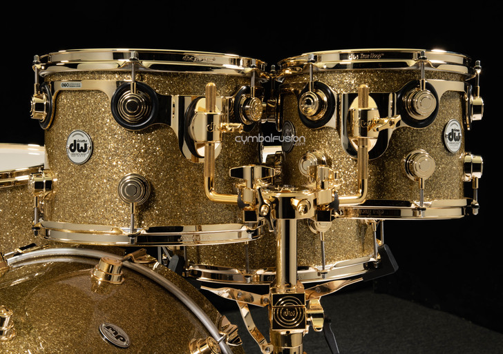 DW Collector's 5pc Maple/Spruce Shell Pack - Gold Glass w/Gold HW