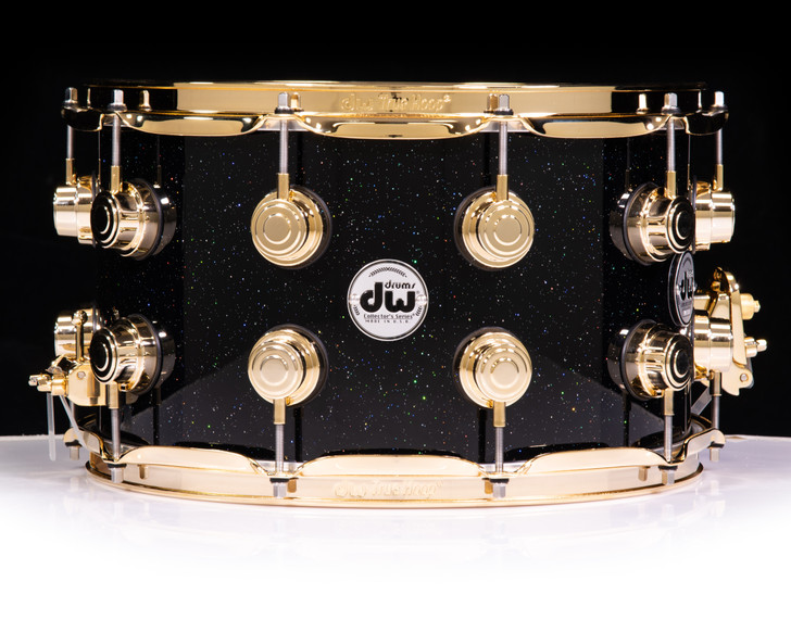 DW Collector Series 8x14 SSC Maple Snare Drum - Black Mirra with Gold ...