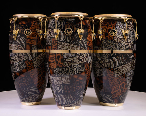 LP Limited Edition Tribal Finish Fiberglass with Gold Hardware Conga Set