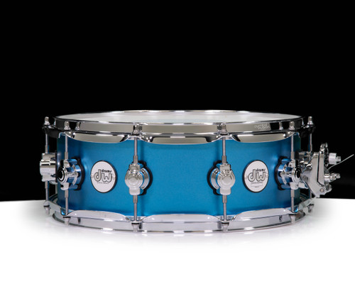 DW Design Series 5x14 Maple Snare Drum - Aqua Metallic - CymbalFusion.com
