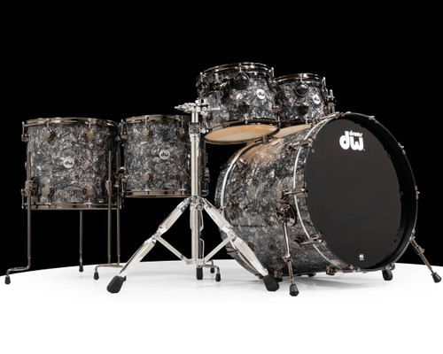 DW Collector's 5pc SSC Maple Kit - Silver Abalone w/Black Nickel HW ...