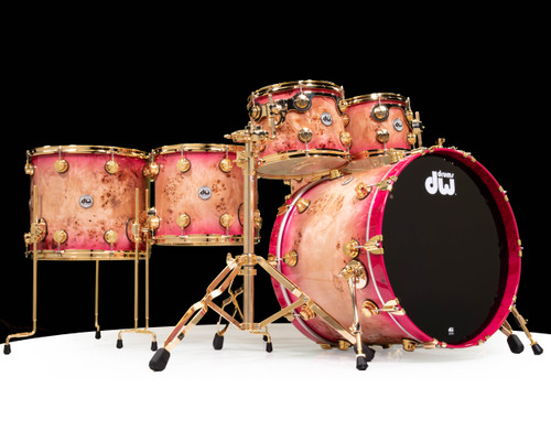 DW Collector's 6pc Maple SSC Kit - Transparent Pink Burst on Mapa Burl ...