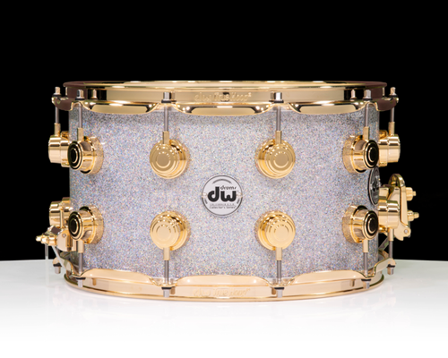 DW Collector's 8x14 Purpleheart Diamond Nebula Snare - Gold Hardware