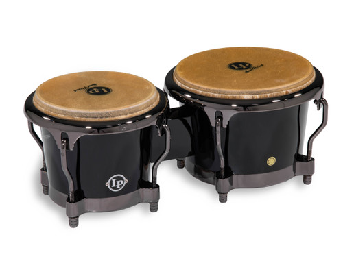 LP Limited Edition Mango Bongo Set - Piano Black w/Black Nickel ...