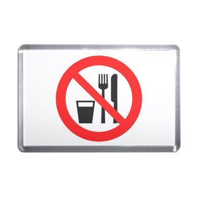 No Food or Drink - Plastic Fridge Magnet | BadgeBeast.co.uk