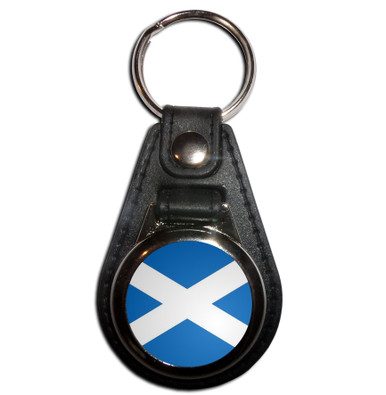 Scotland Flag - Plastic Medallion Key Ring | BadgeBeast.co.uk