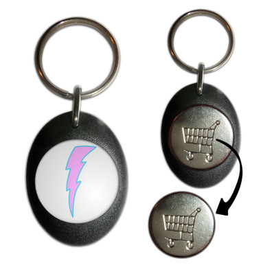 Lightning Bolt Pink - Plastic Shopping Trolley Token Key Ring ...