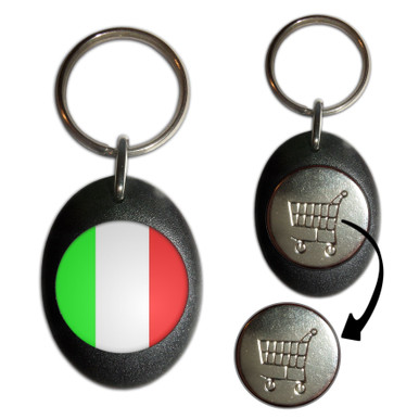 Italy Flag - Plastic Shopping Trolley Token Key Ring | BadgeBeast.co.uk