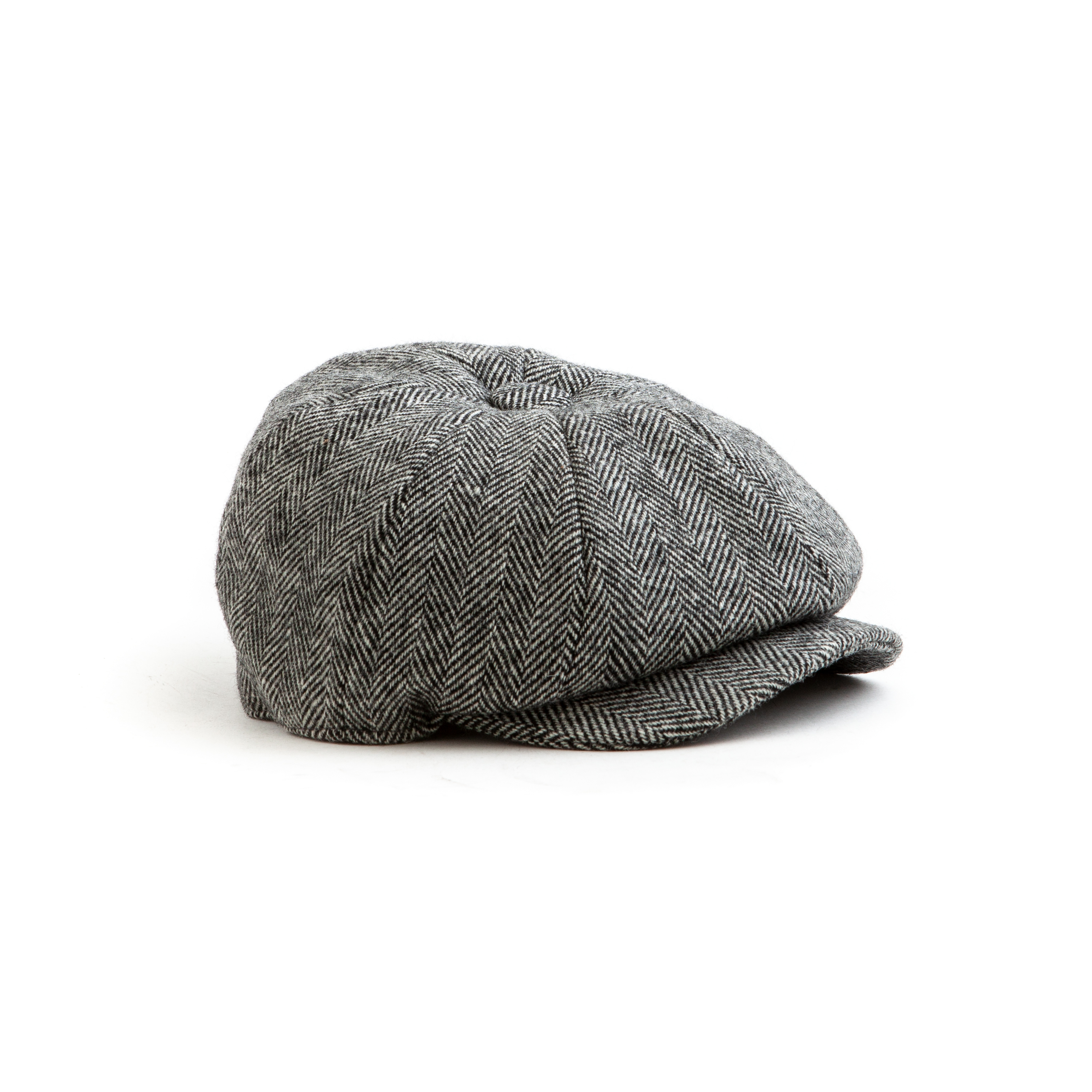 Eight Panel Cap - Black and White Herringbone - Fox Bros. - Leffot
