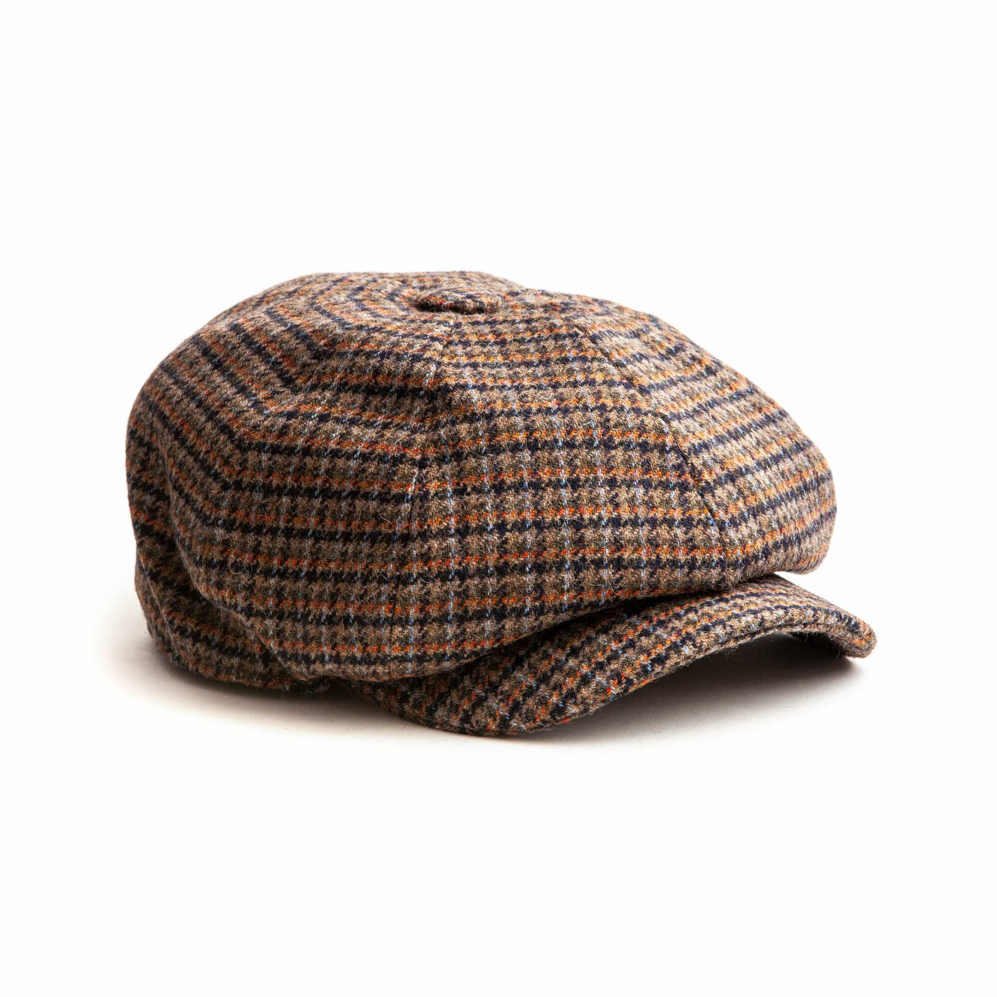 Fox Brothers Eight Panel Cap - Bramble Tweed - Leffot