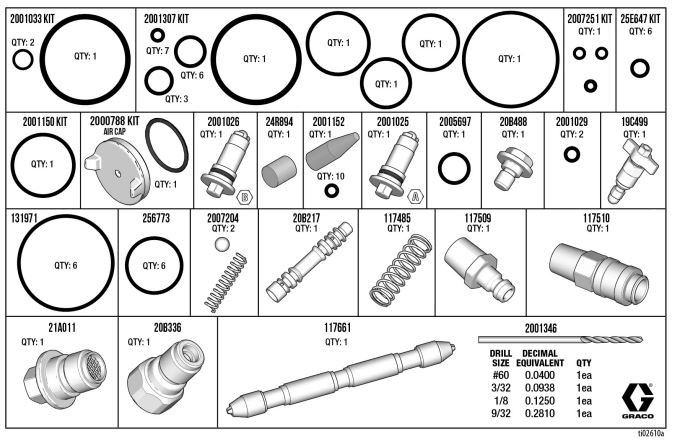 Graco Fusion FX Parts Kit, Complete - Refillable Case