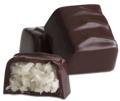 Dark Chocolate Chewy Coconut Squares - The Candy Emporium