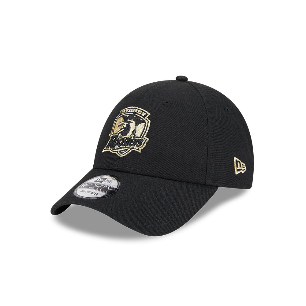 Sydney Roosters New Era 9Forty Black and Gold Snapback Cap - Roosters Shop