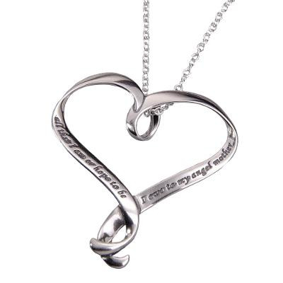 Sterling Silver Angel Mother - Abraham Lincoln Heart Pendant - Michael ...