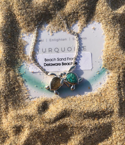 Delaware Beaches® Dune Sterling Silver Best Friends Turtle Necklace ...
