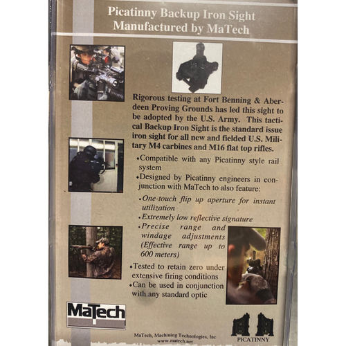 Matech USGI Backup Iron Rear Sight