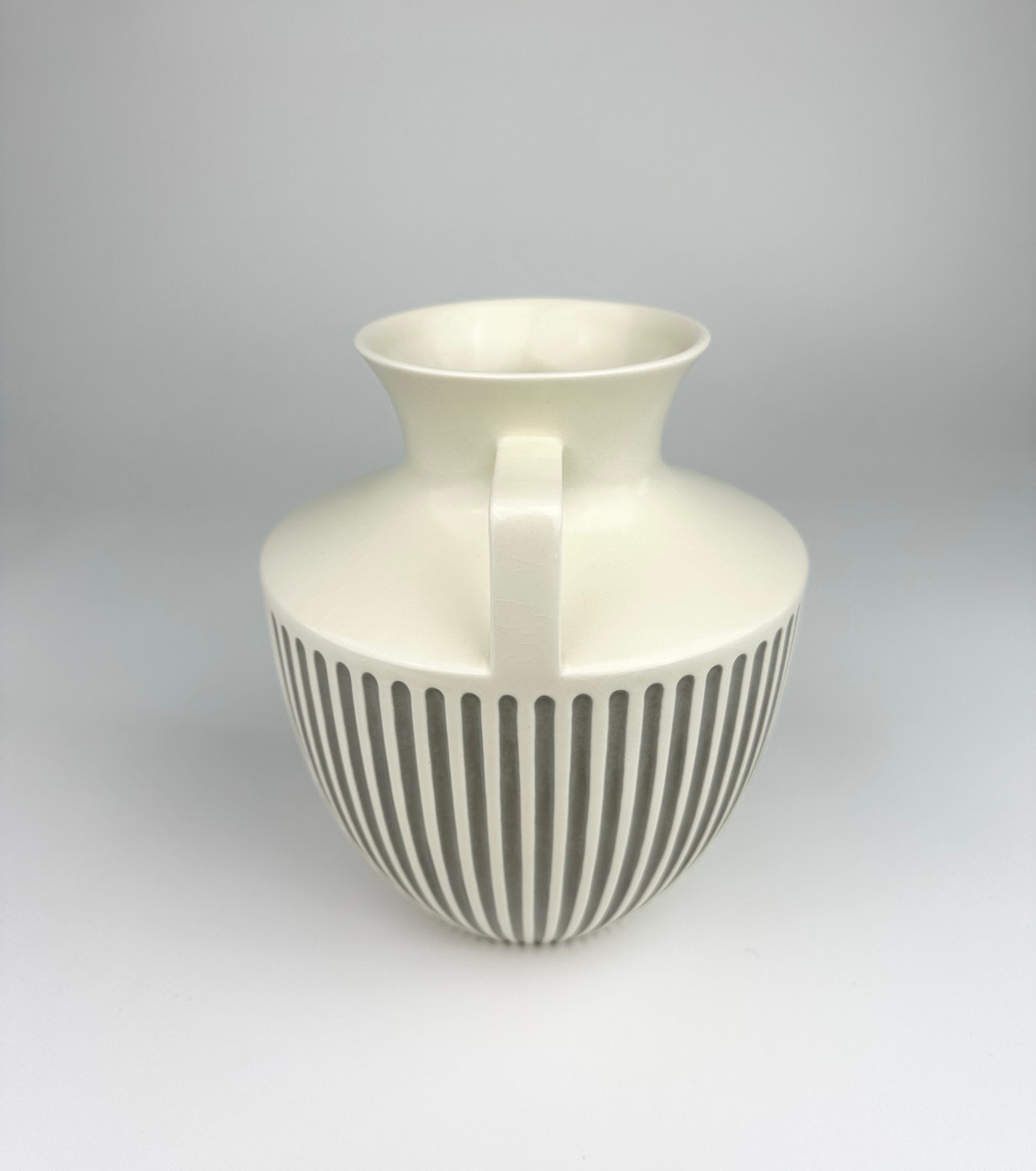 Hornsea Pottery Grey Fluted Amphora