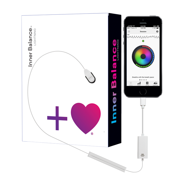 The HeartMath Inner Balance app and lightning sensor for iPhone and iPad