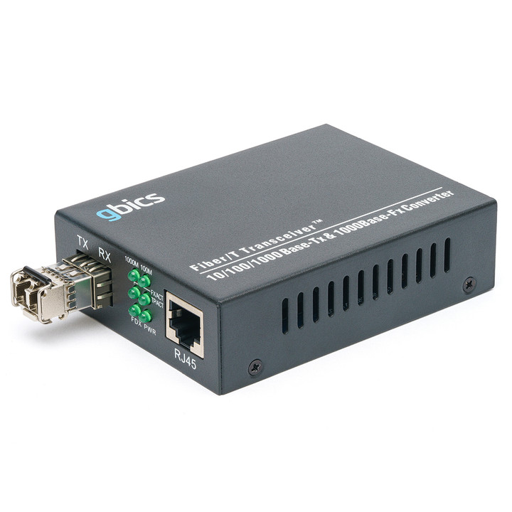 GMC-1G-RJSFP - 10/100/1000BASE-T RJ45 to 1000BASE-SX/LX SFP Media Converter - GBICS.com