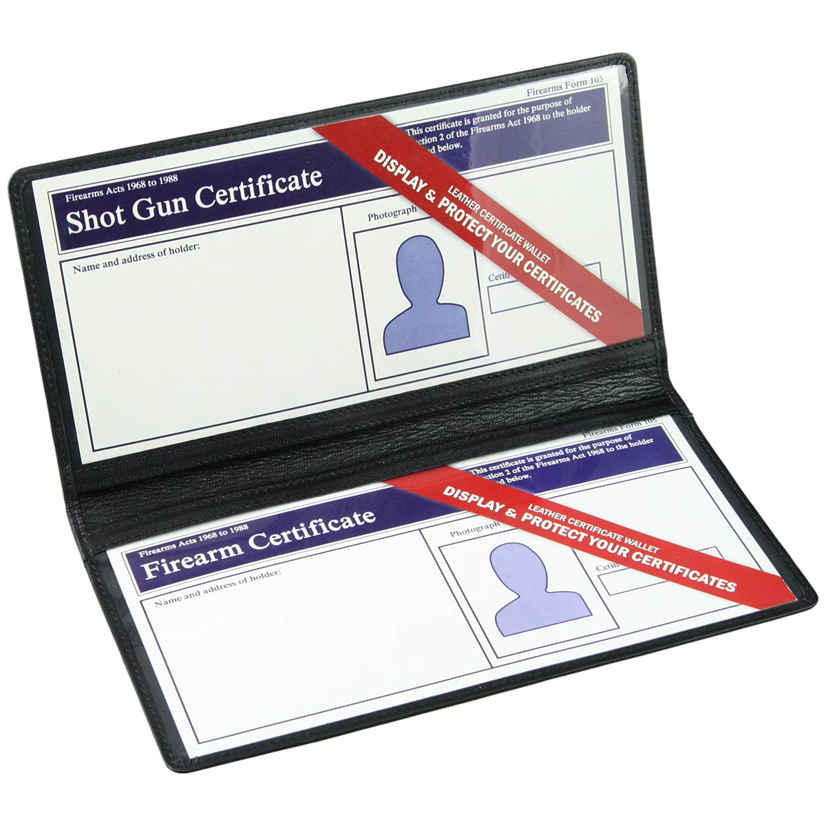 Double Shotgun Firearm Certificate Wallet / Holder: Adames