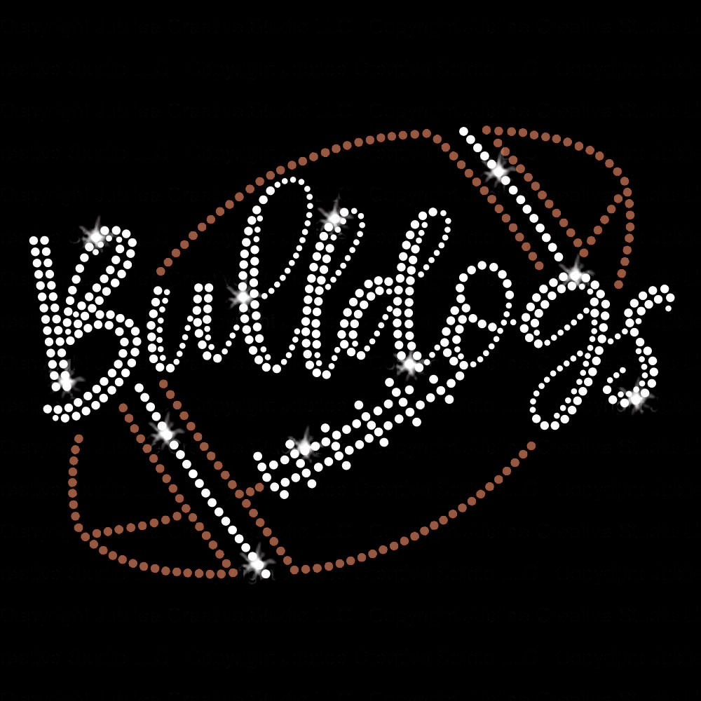 Bulldog Image Iron On Rhinestone Transfer