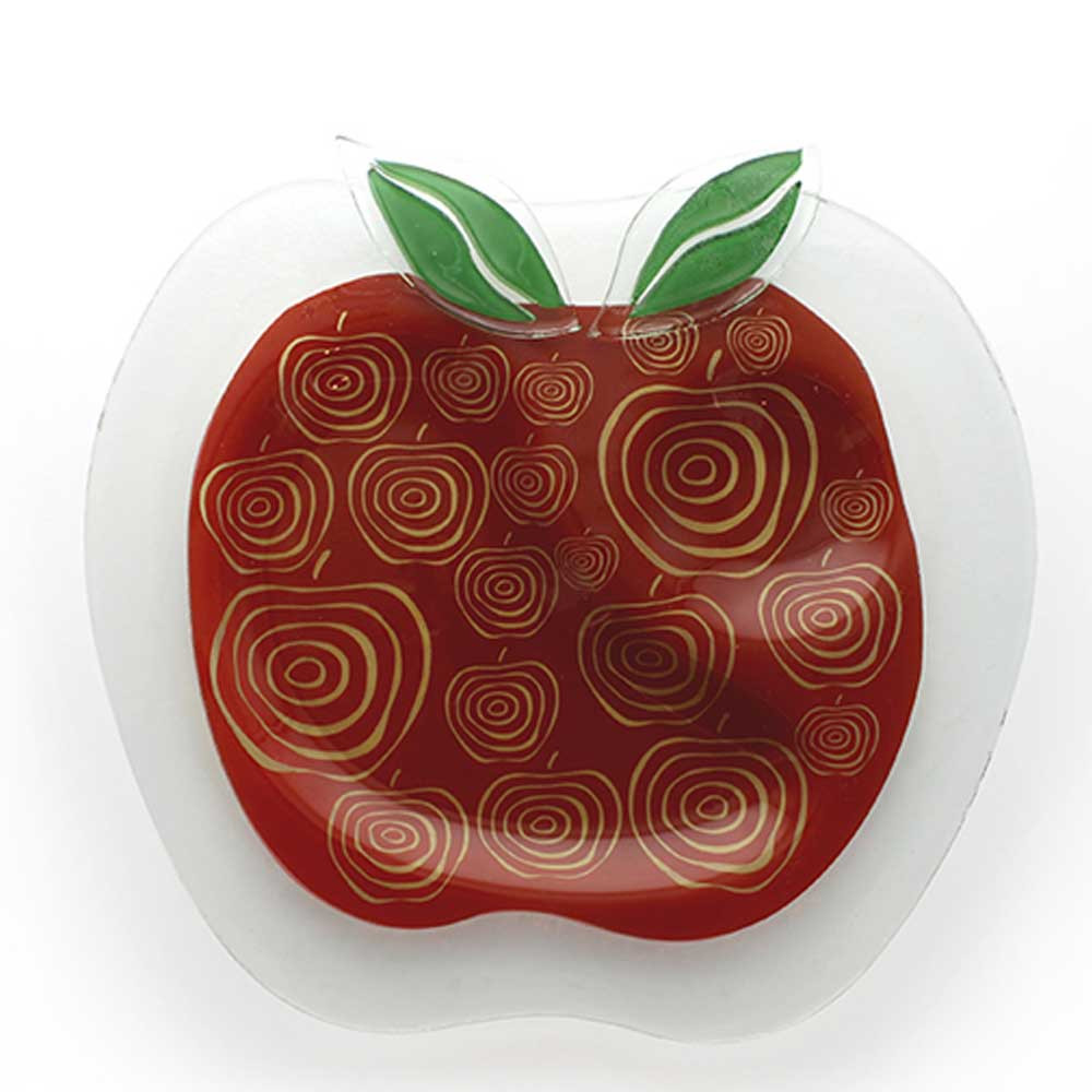 Jewish Holiday Gift -Fused Glass Apple Plate