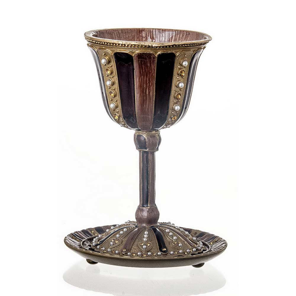 Crystal And Pearl Kiddush Cup