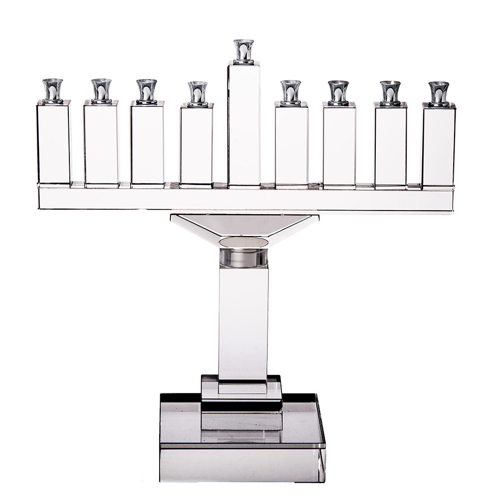 Hanukkah | Menorahs | Clear Crystal Hanukkah Menorah