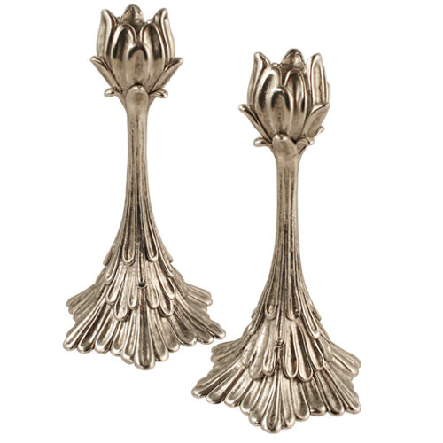 Pewter Waterfall Candlesticks