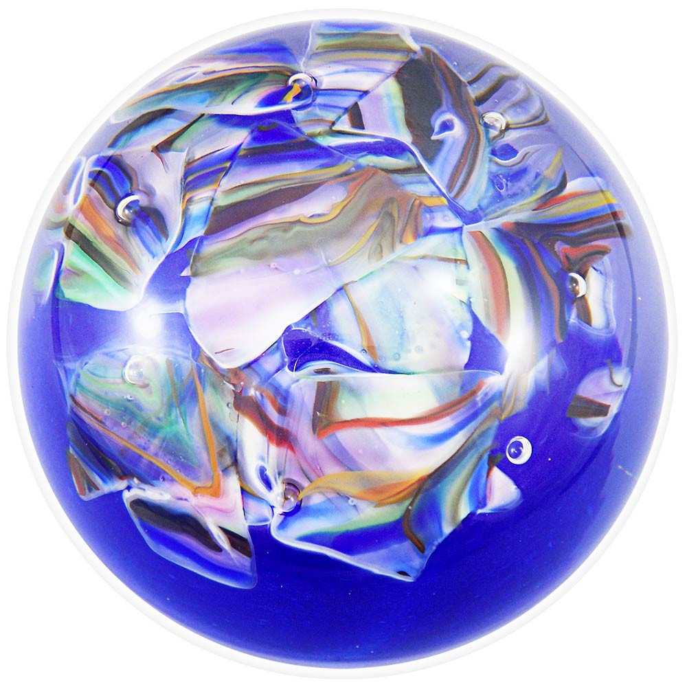 Crushed Wedding Glass Paperweight, Blown Glass Paperweight