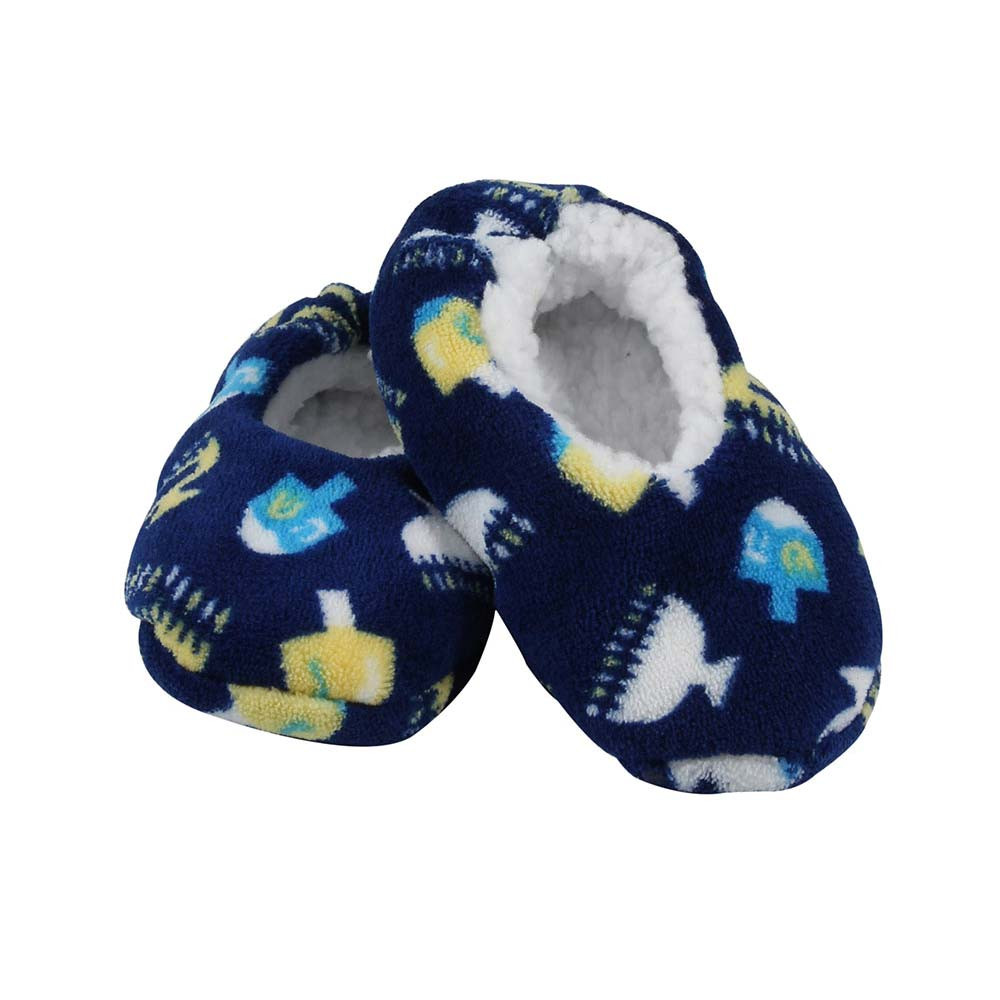 Fuzzy Hanukkah Slippers