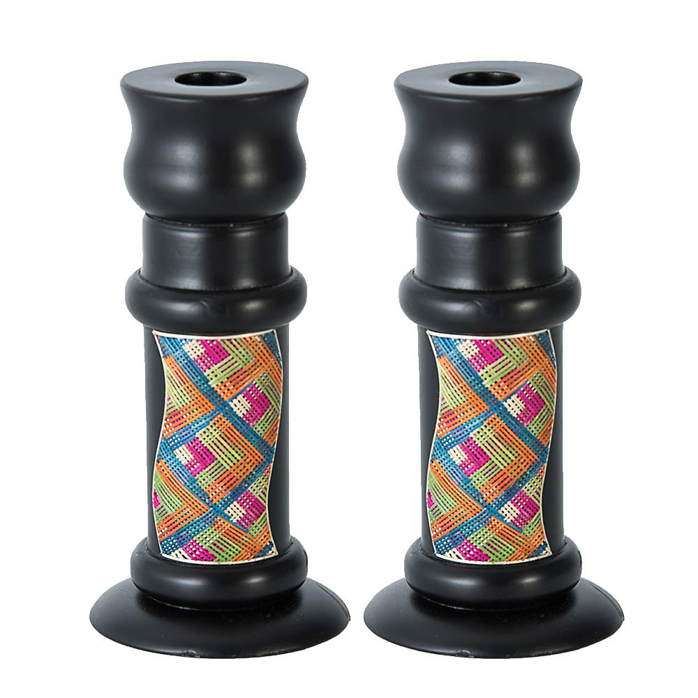 This Reed Straw Wooden Shabbat Candlesticks Makes The Perfect Jewish Gift