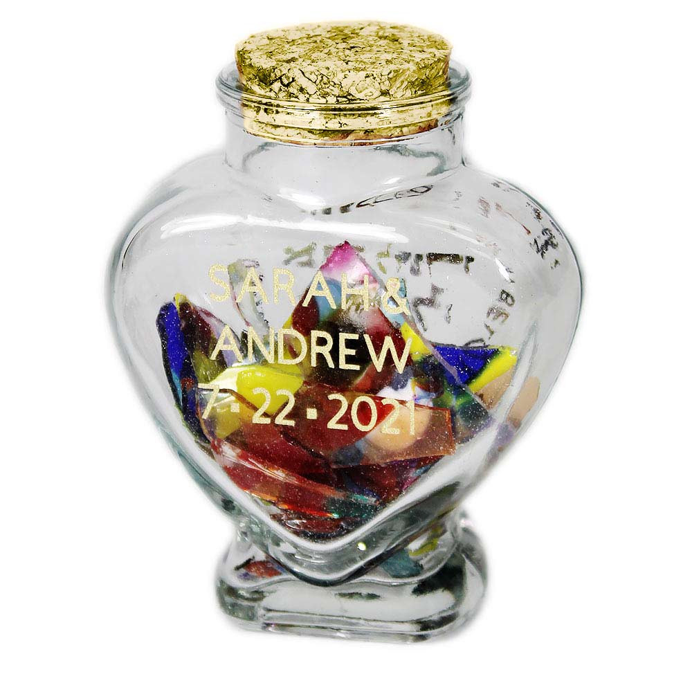 Personalized Ani Li Dodi Wedding Glass Keepsake Heart