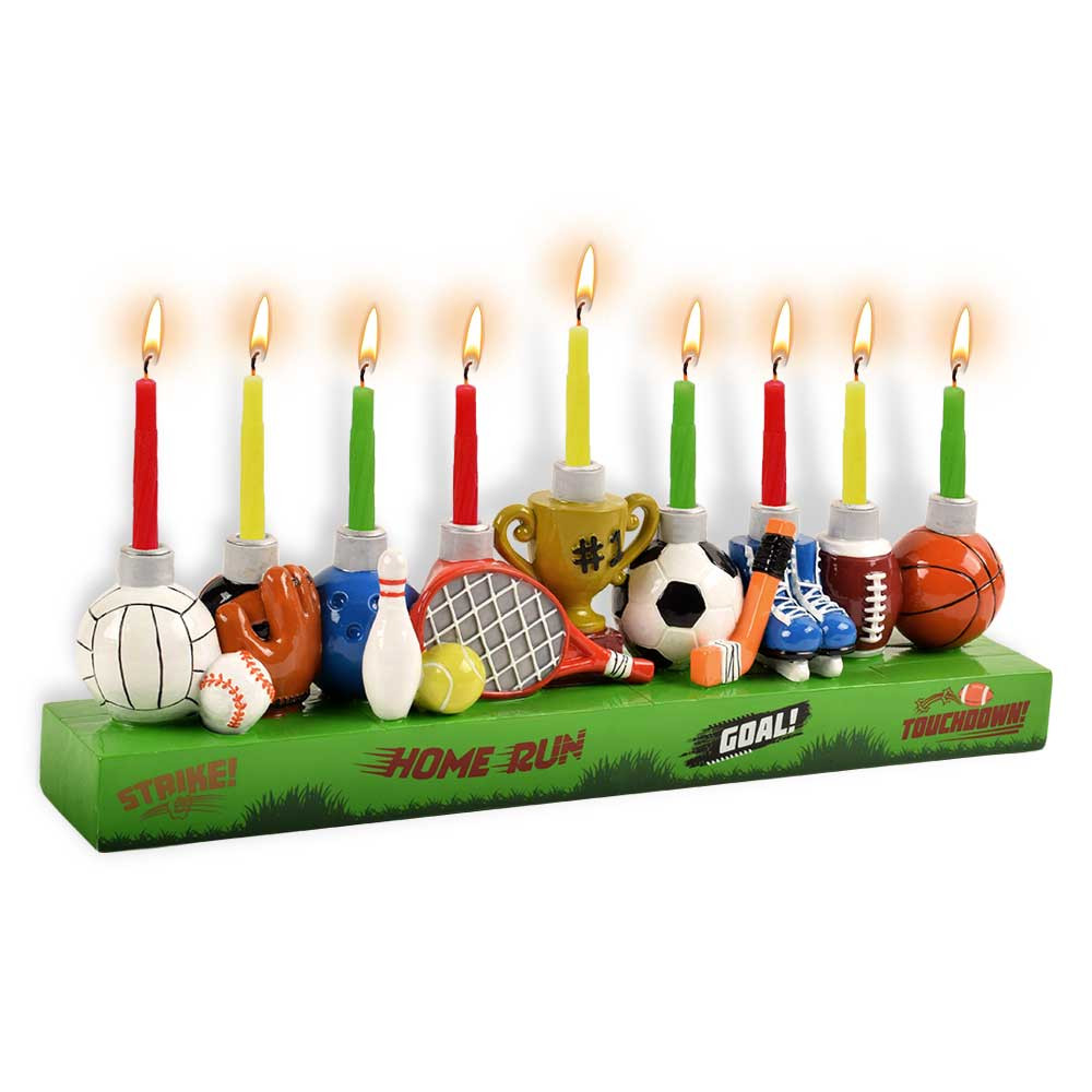 Resin Multi Sports Hanukkah Menorah