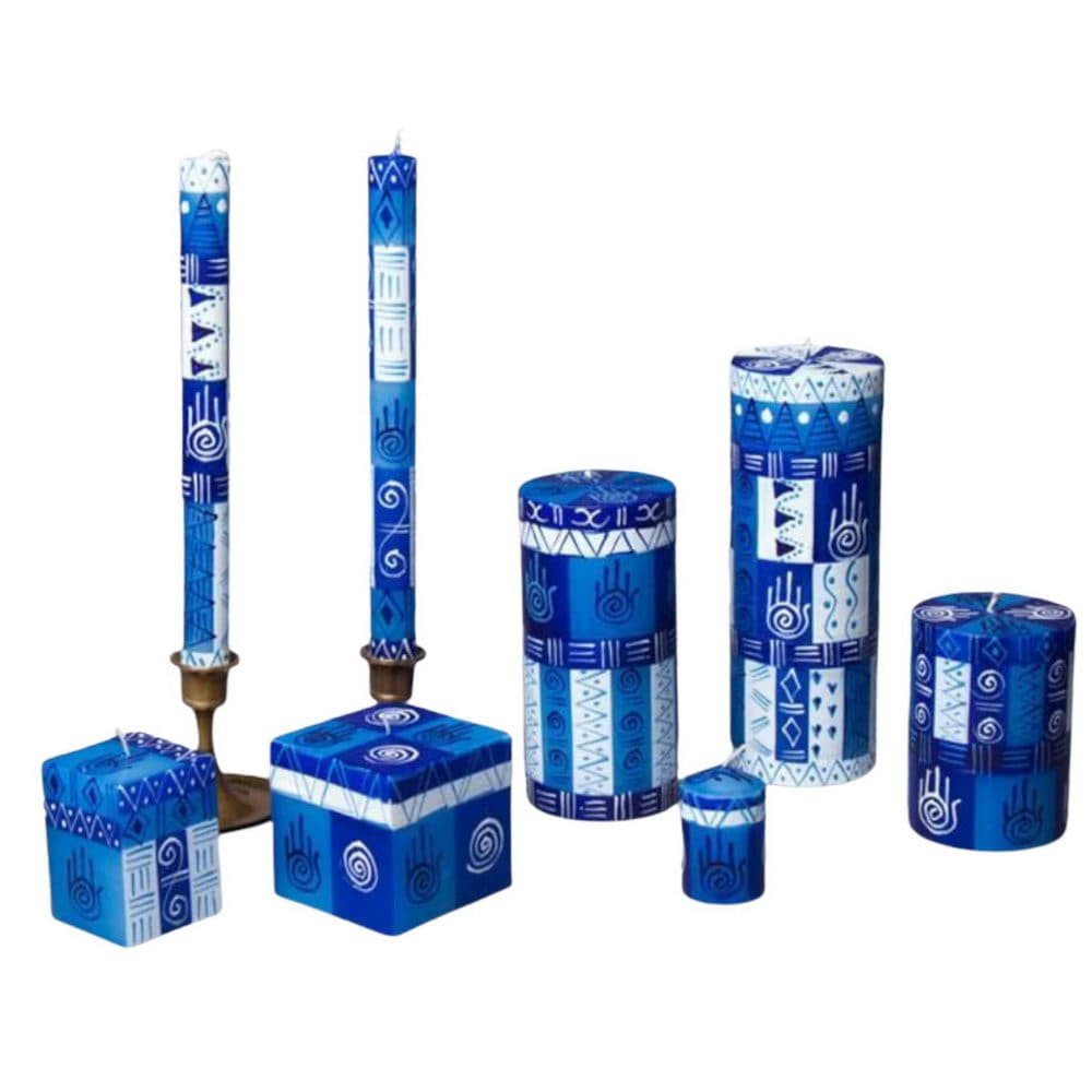 Hand-Decorated Hamsa Taper Candles