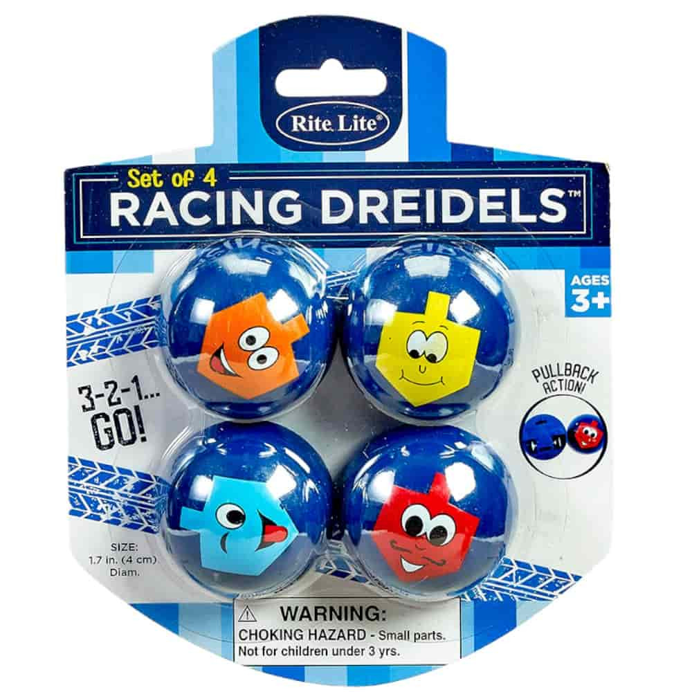 Set Of 4 Chanukah Racing Dreidels