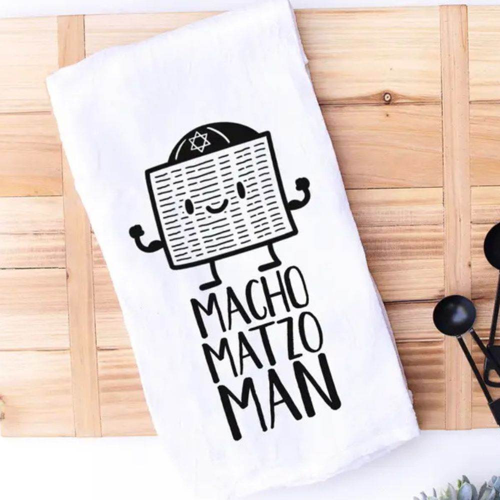 Macho Matzo Man - Funny Passover Kitchen Towel