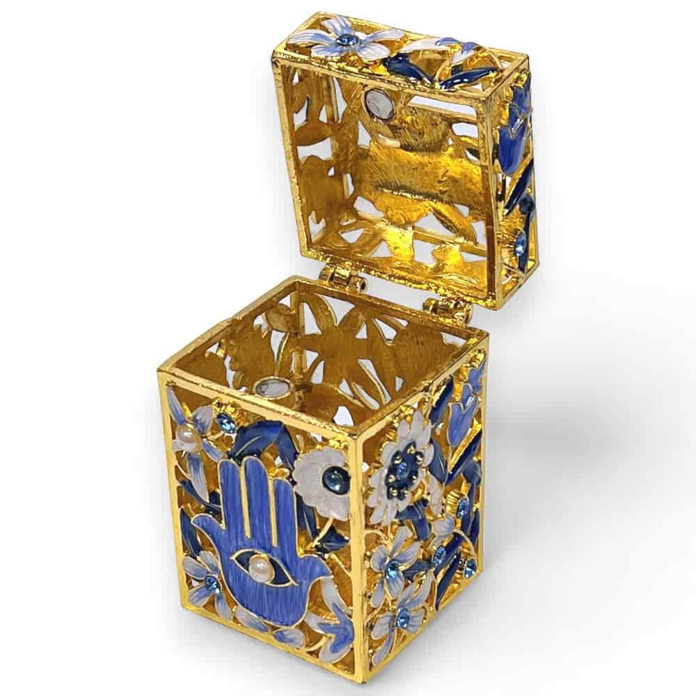 Hand-Painted Enamel Tzedakah Box