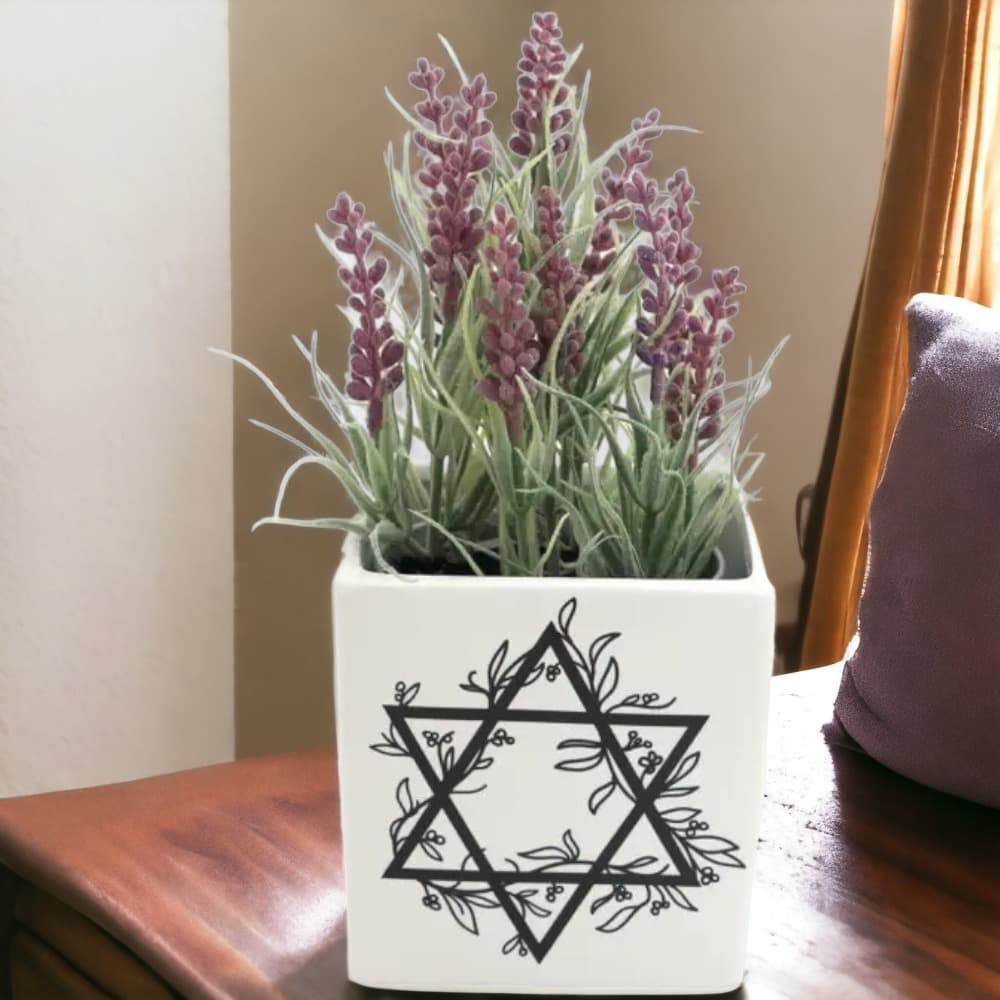Jewish Star Decorative Ceramic Holder