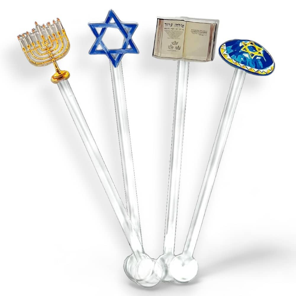Jewish Symbols Reusable Acrylic Stir Sticks Gift Set