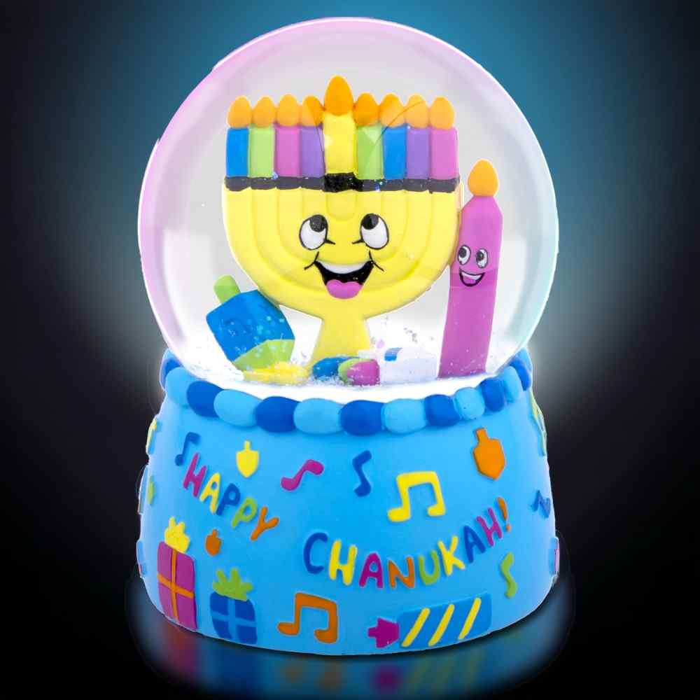 LED Light-Up Happy Chanukah Musical Snow Globe