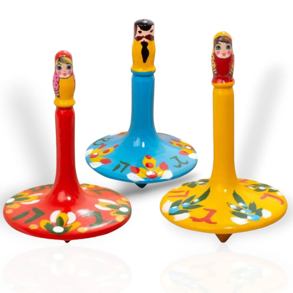 One-Of-A-Kind Hand Painted Wood Dreidels