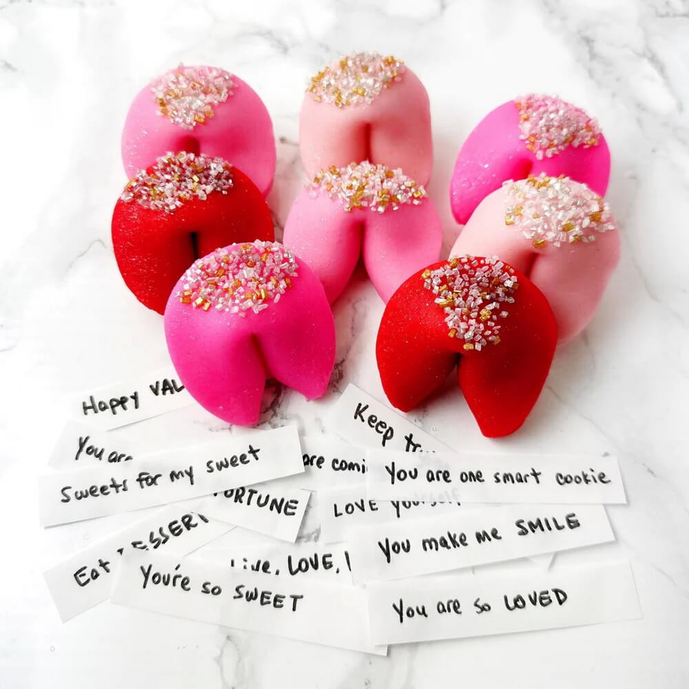 Pretty In Pink Love Marzipan Fortune Cookies By Marzipops