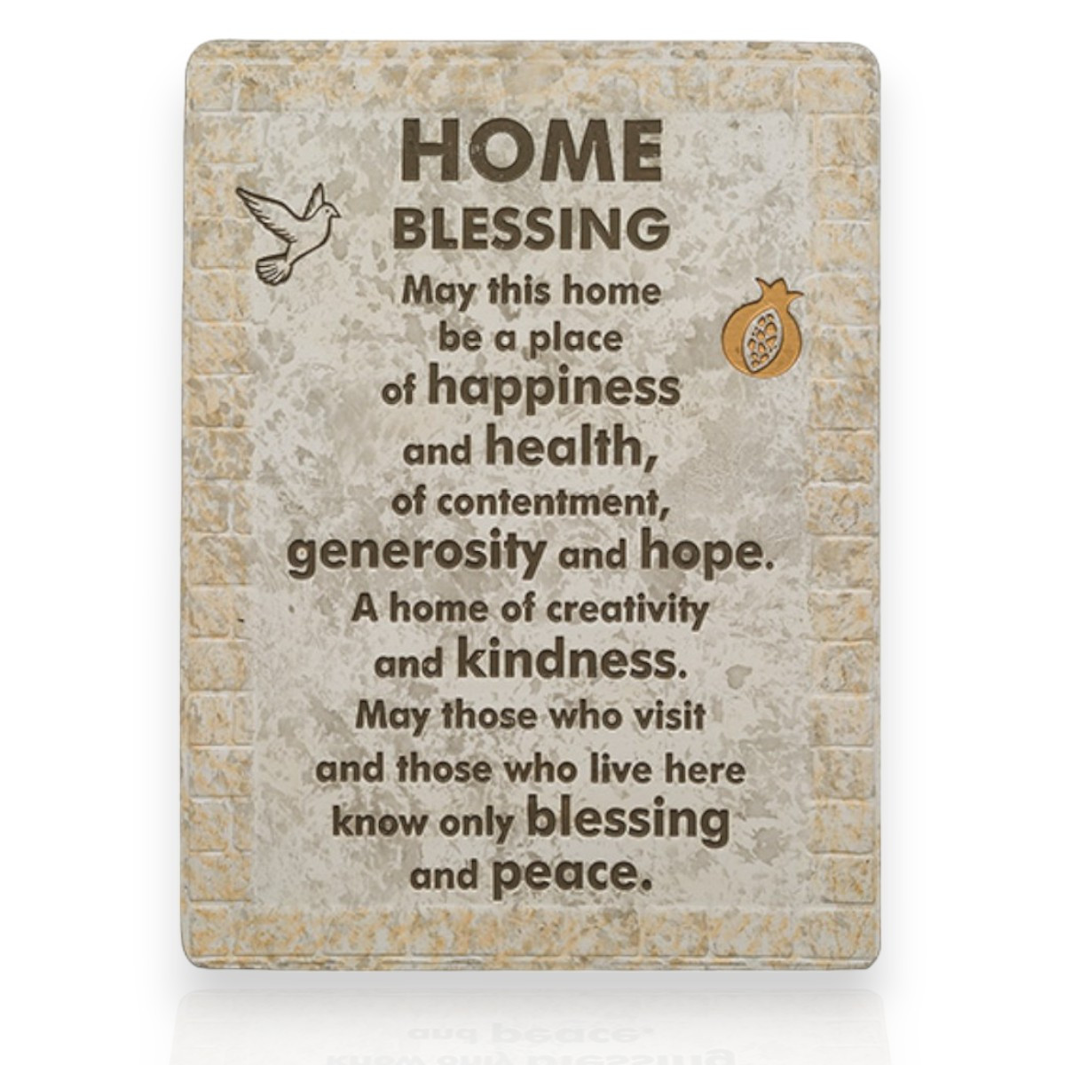 English Home Blessing On A Polyresin Stone Designed Plaque