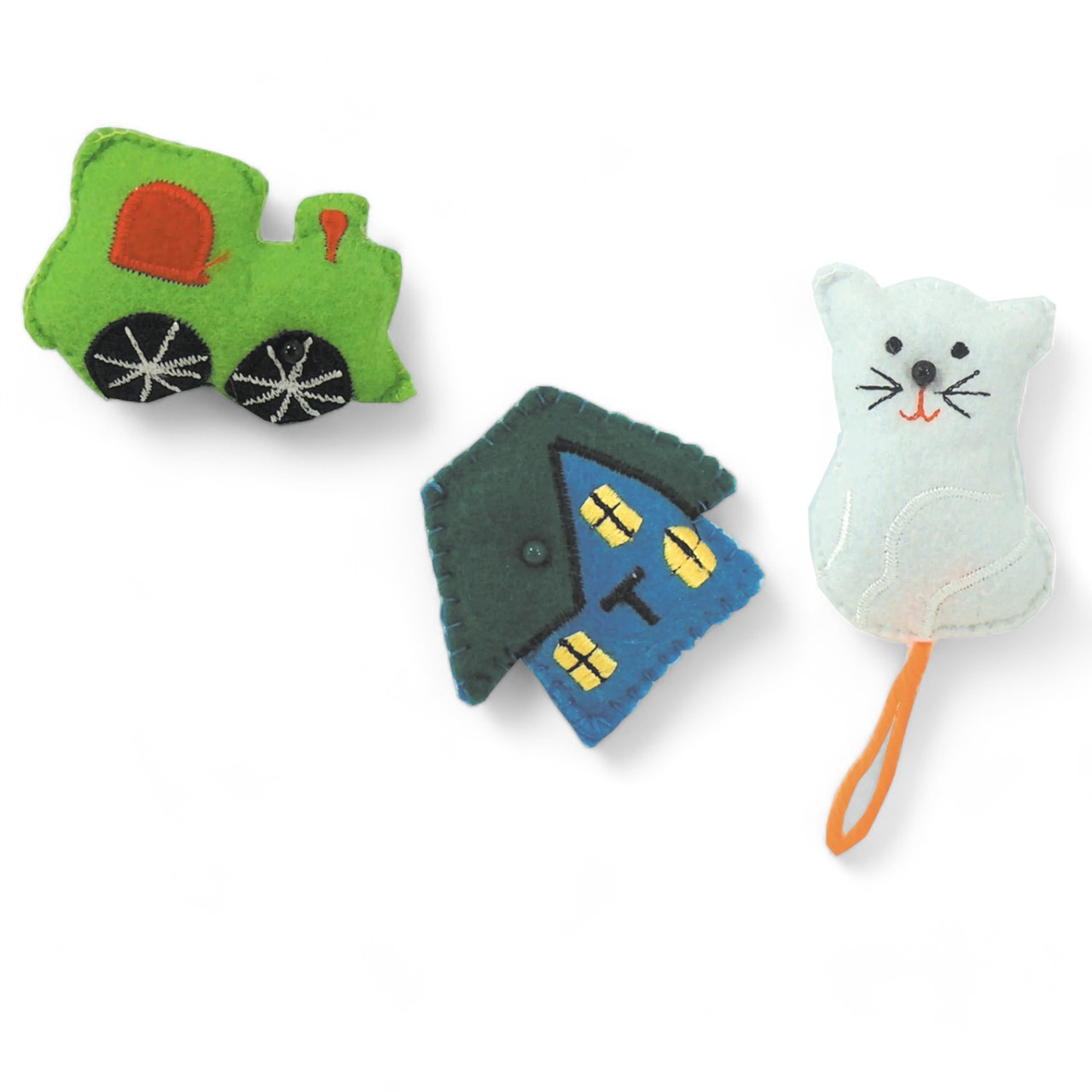 Blue Fabric Alef Bet Wall Hanging With Pockets