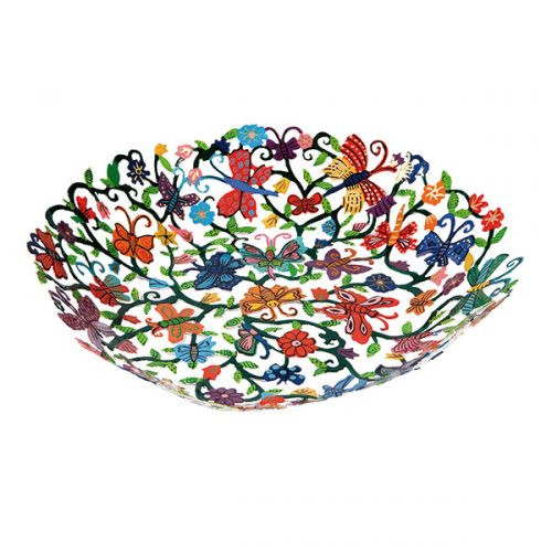 Large Laser Cut Hand Painted Butterfly Bowl