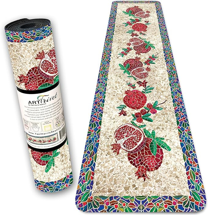 Pomegranate Mosaic Art Trivet Table Runner